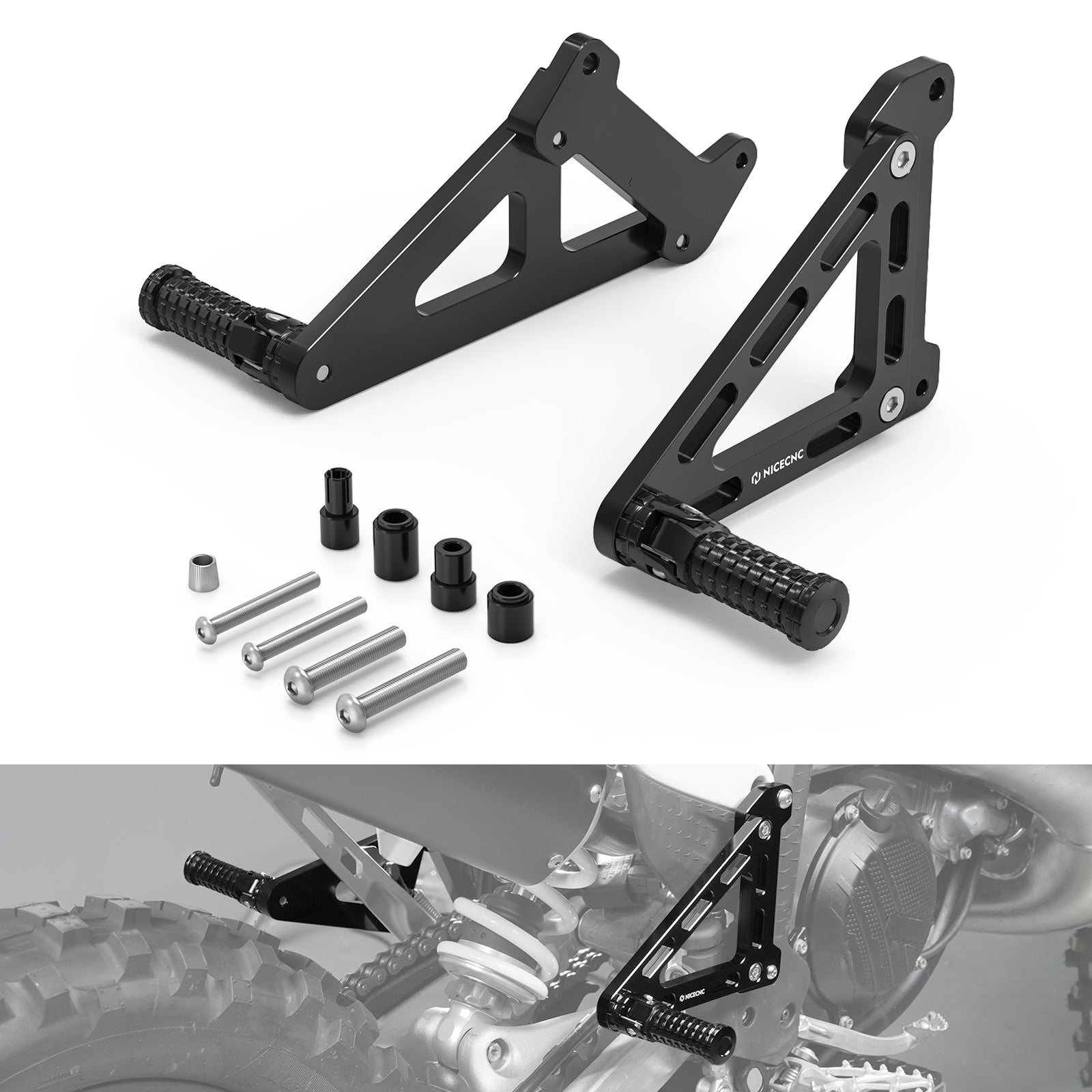 NICECNC Passenger Foot Peg Footrest Bracket Set For KTM 150-500 EXC/EX